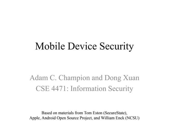 Attacks on Mobile Devices by Nitish.pptx | Operating Systems | Computer ...