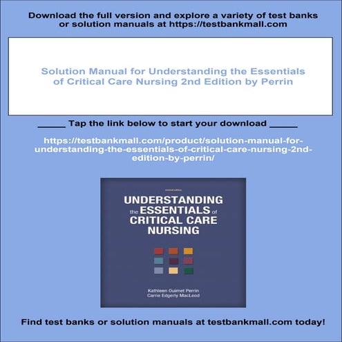 Solution Manual for Understanding the Essentials of Critical Care ...