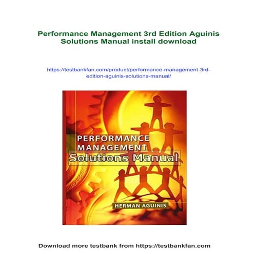 Performance Management 3rd Edition Aguinis Solutions Manual | PDF