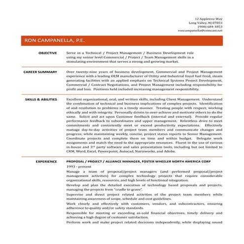 Ron Campanella Resume January 2017 | PDF