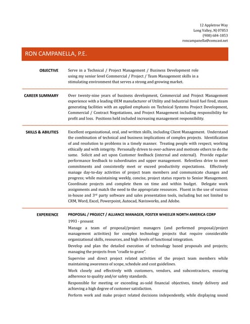 Stephen walker resume new pm | DOCX