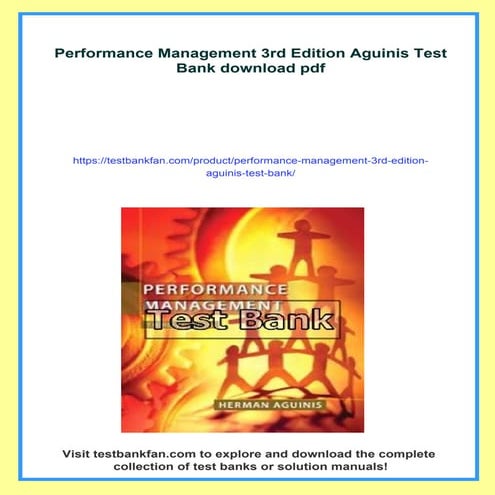 Performance Management 3rd Edition Aguinis Test Bank | PDF