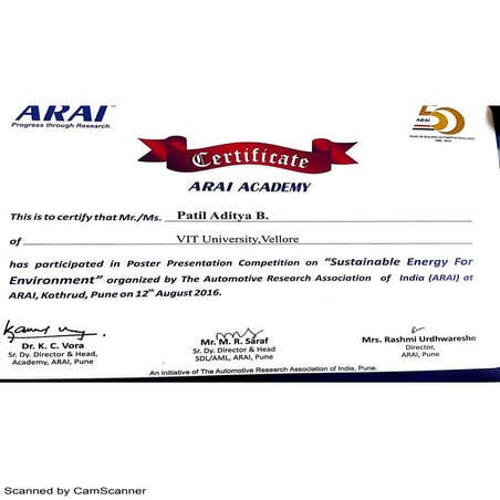 Poster Presentation Certificate | PDF