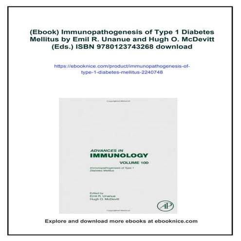 (Ebook) Immunopathogenesis of Type 1 Diabetes Mellitus by Emil R ...