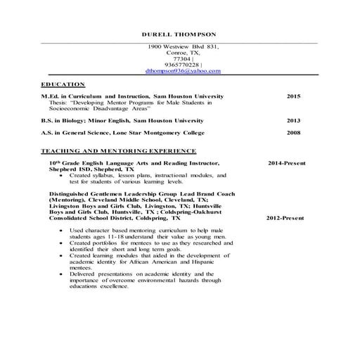 D. Biggs Resume | PDF