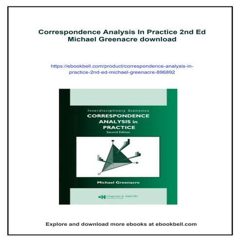 Correspondence Analysis In Practice 2nd Ed Michael Greenacre | PDF