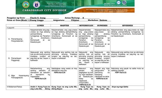 Banghay Aralin sa Filipino 8.docx