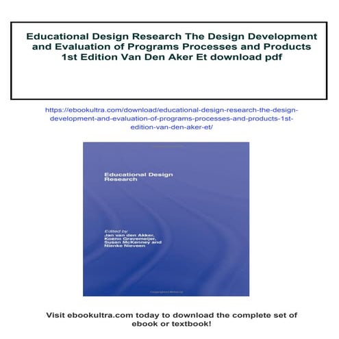 Educational Design Research The Design Development and Evaluation of ...