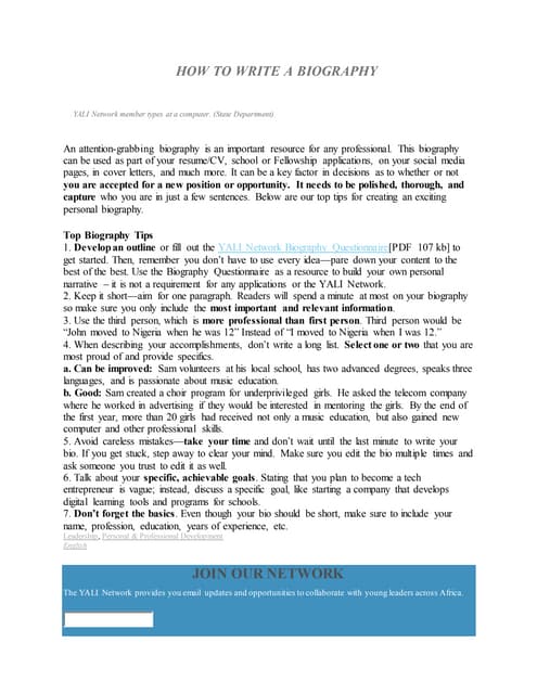 Sample Student Bio | PDF