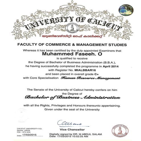 university certificate | PDF