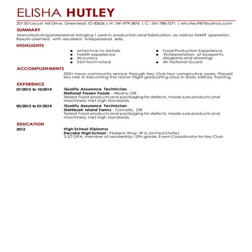 Elisha Hutley Resume 1 | DOCX