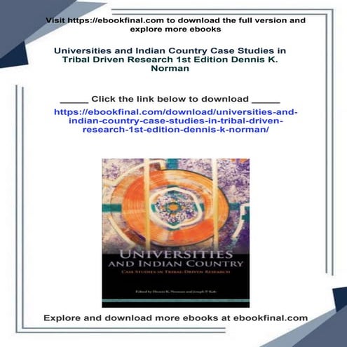 Universities and Indian Country Case Studies in Tribal Driven Research ...