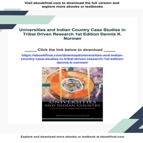 Universities and Indian Country Case Studies in Tribal Driven Research ...