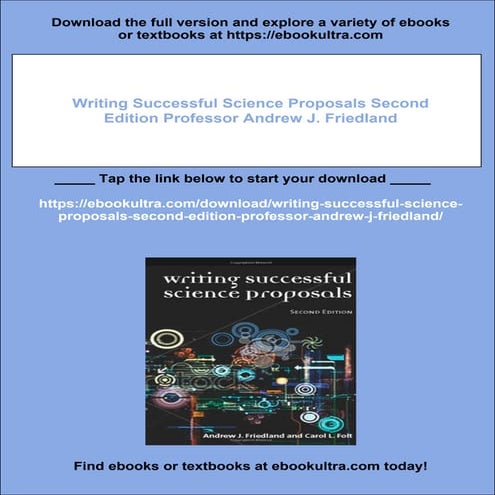 Writing Successful Science Proposals Second Edition Professor Andrew J ...