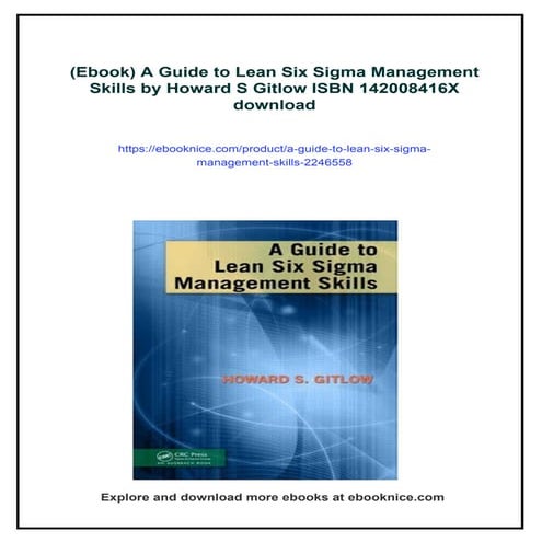 (Ebook) A Guide to Lean Six Sigma Management Skills by Howard S Gitlow ...