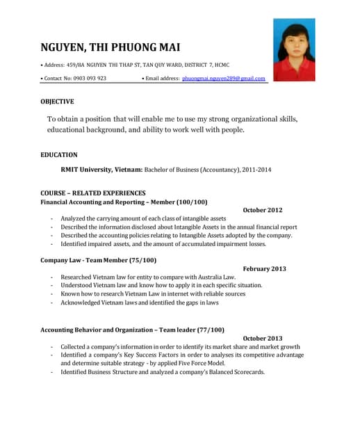 tri.nguyen's CV | PDF | Business Accounting & Finance | Business