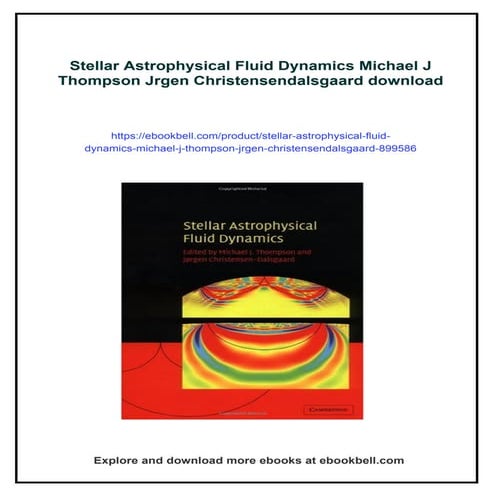 Stellar Astrophysical Fluid Dynamics Michael J Thompson Jrgen ...
