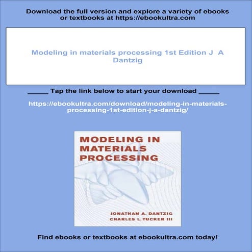 Modeling in materials processing 1st Edition J A Dantzig | PDF