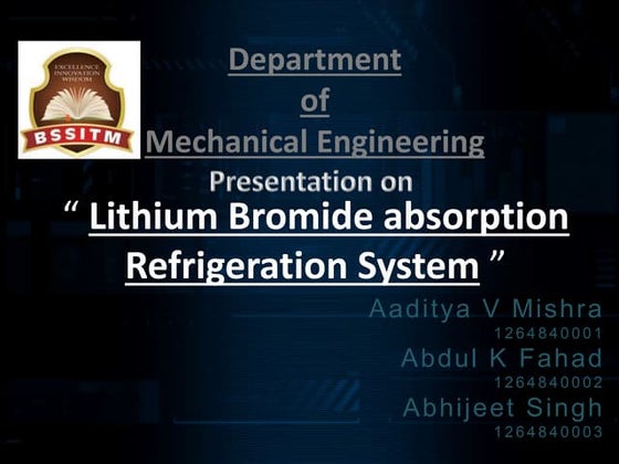 Vapour absorption system | PPTX | Chemistry | Science