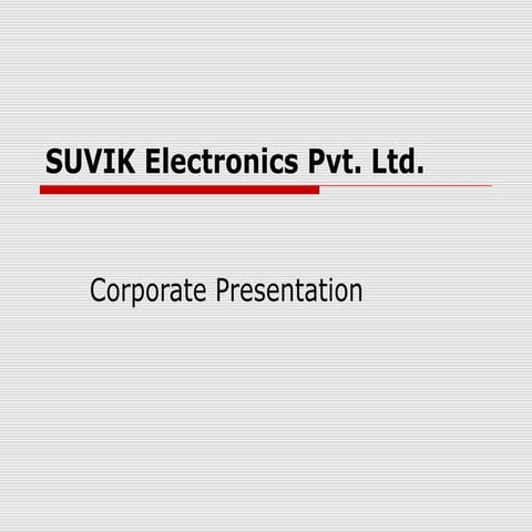 Rev-1 Modified SUVIK_Corporate Presentation | PPT