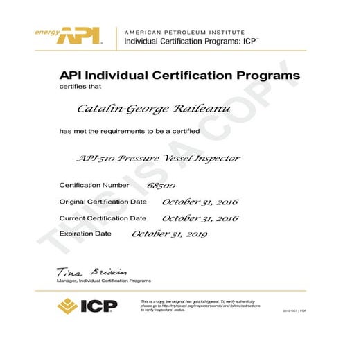 API 510 certification | PDF