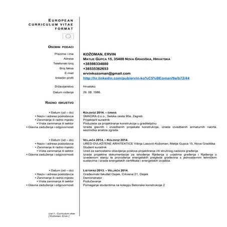 Ervin Kozoman CV_hr (26.10.2014.) | PDF