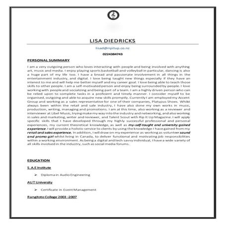 Lisa D Curriculam Vitae | DOCX