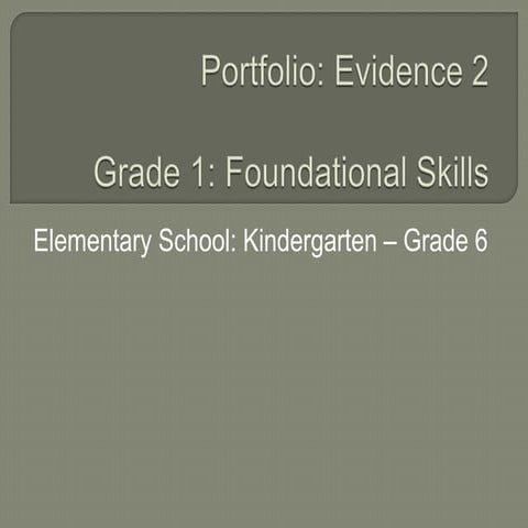 Foundational Skills Grade 1 | PPTX
