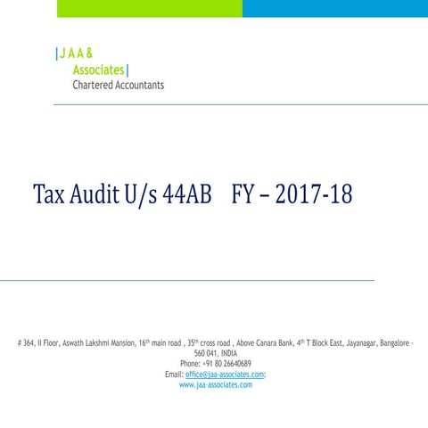 44AB Tax Audit Check List FY- 2017-18 | PPTX