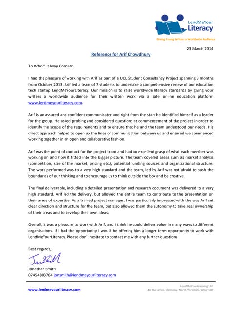 CEO Letter of Recommendation | DOCX