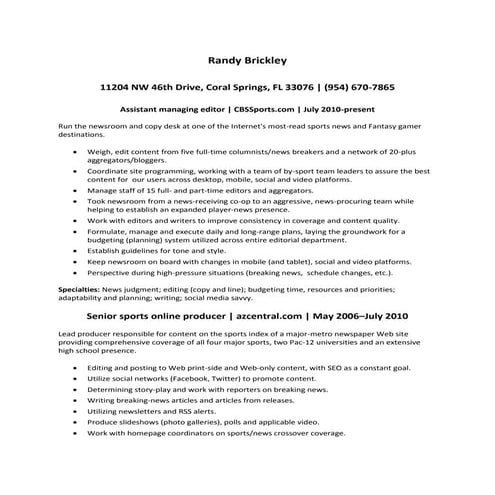 Randy Brickley Resume | PDF