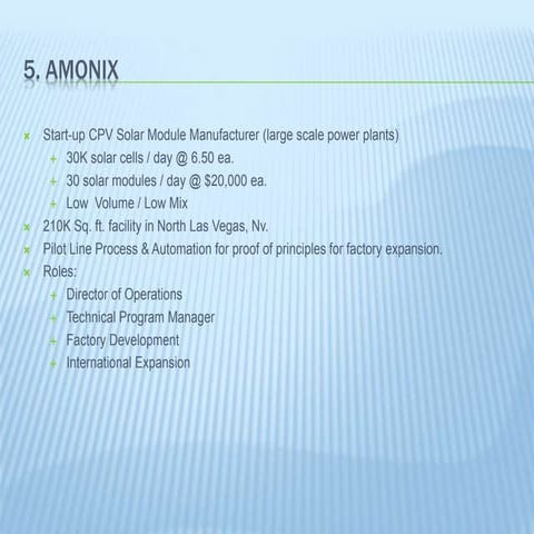 Amonix Experience presentation 2016 April 24 | PPTX