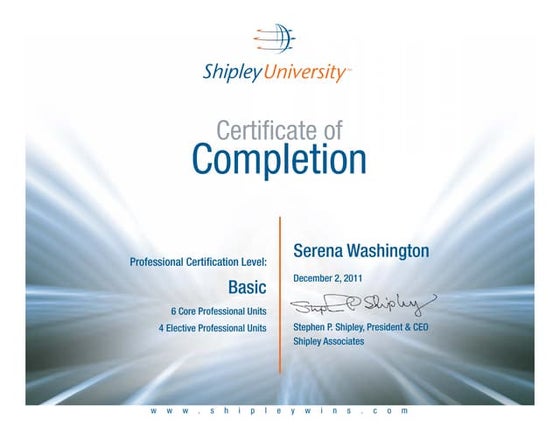Shipley Univ Capture Mgr Certification | PPT