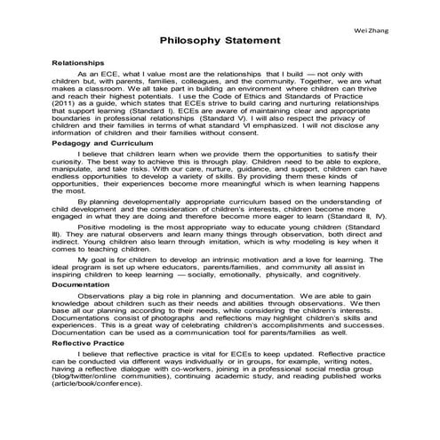 Philosophy Statement | PDF