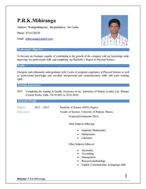 Sample CV | PDF | Programming Languages | Computing