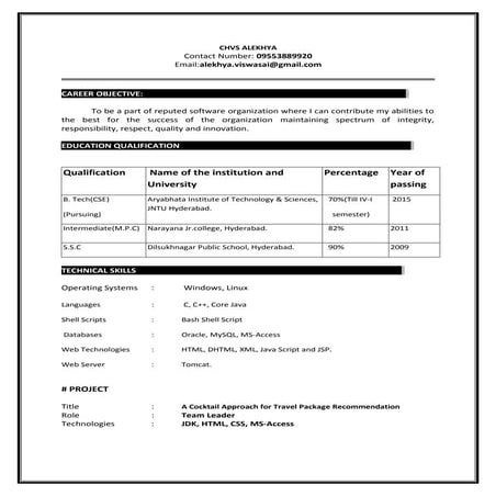 Alekhya-resume-fresher-2015 | DOC