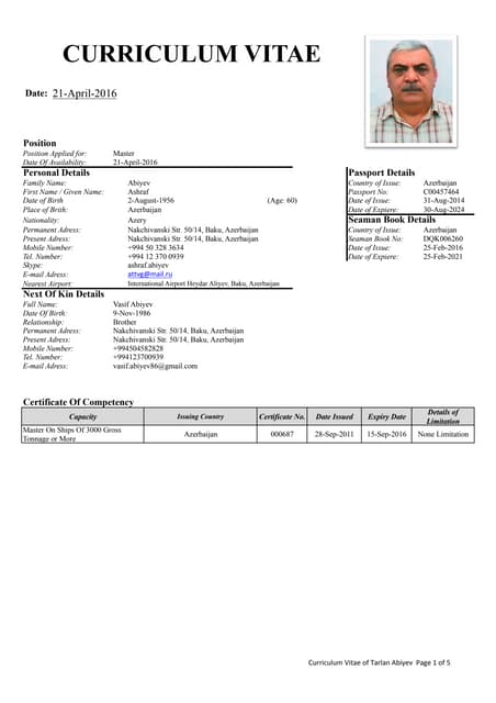 M Adham Badr CV of detailed Offshore Operations | DOC | Scuba Diving | Extreme Sports