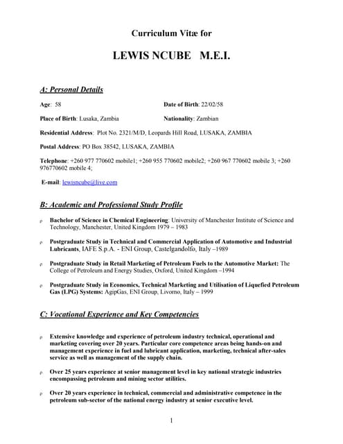 Julius chilufya's cv | DOC