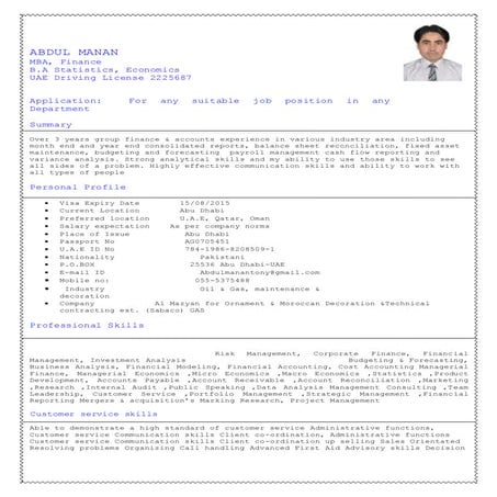 ABDUL MANAN MBA .CV