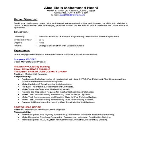 CV_Alaa Eldin_Mech | PDF