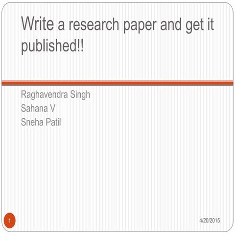 How to write a research paper | PPT