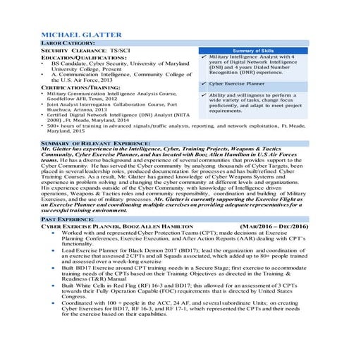 BAH Glatter Resume (Format 1) | DOCX