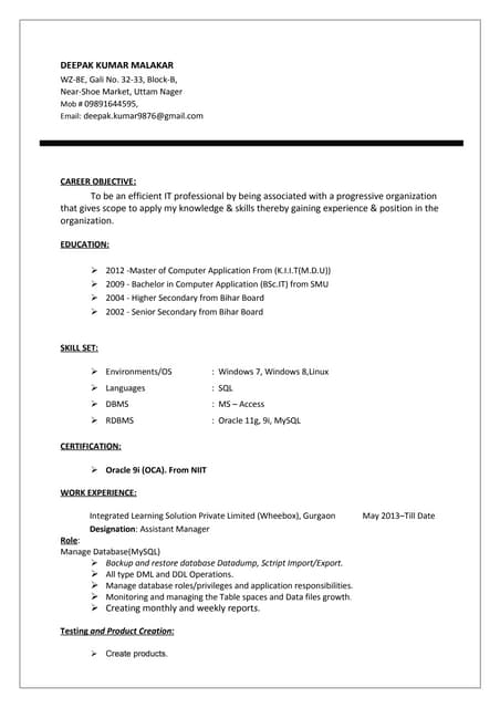 Deepak Kumar Malakar presentations