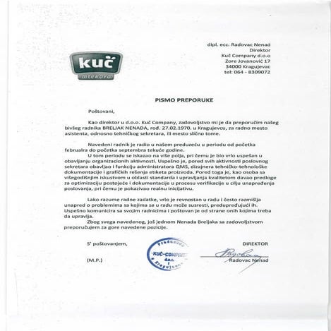 Recomendation letter | PDF