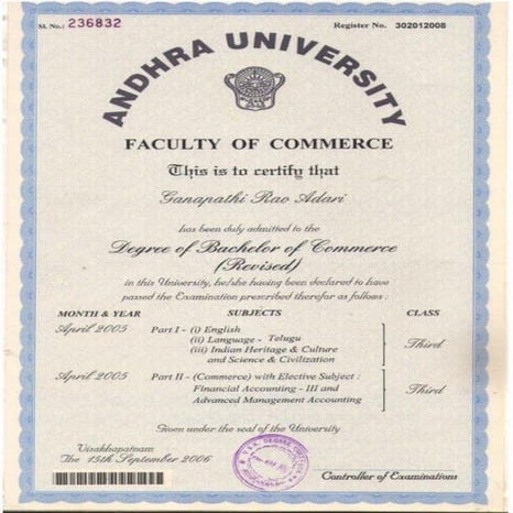 B.A. (Hons)- Delhi University, Degree Certificate | PDF