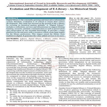 Evolution and Development of E Library An Historical Study | PDF