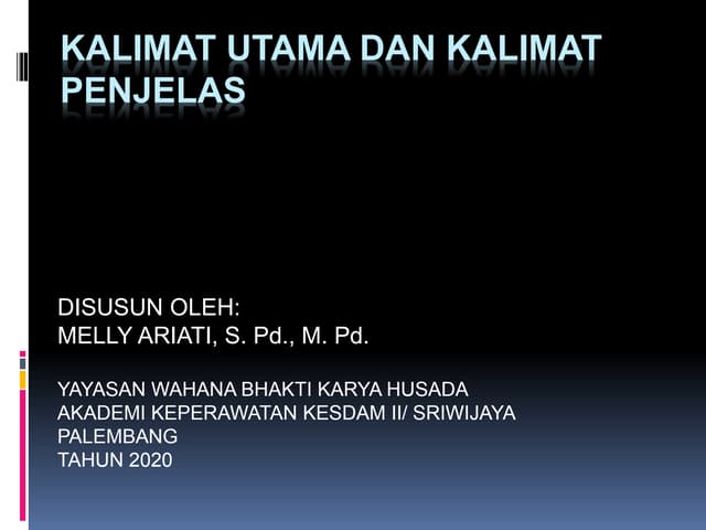 Ide pokok, kalimat utama, dan kalimat | PPTX