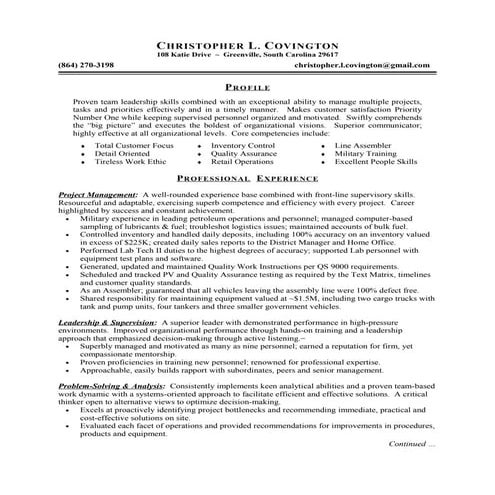 Covington, Chris Resume | DOC