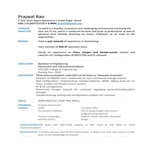 Prajwal CV | DOC