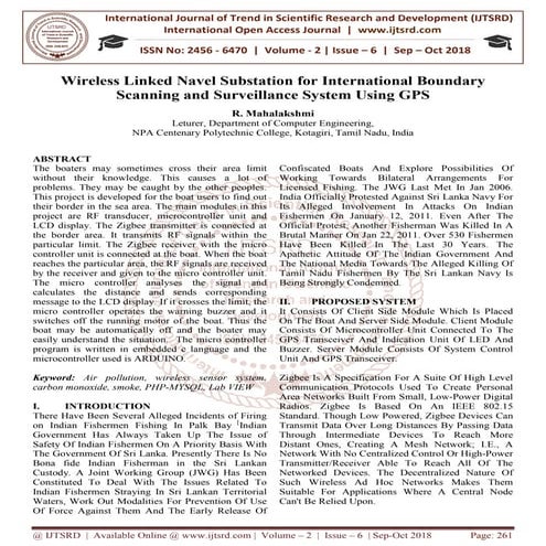 Wireless Linked Navel Substation for International Boundary Scanning ...